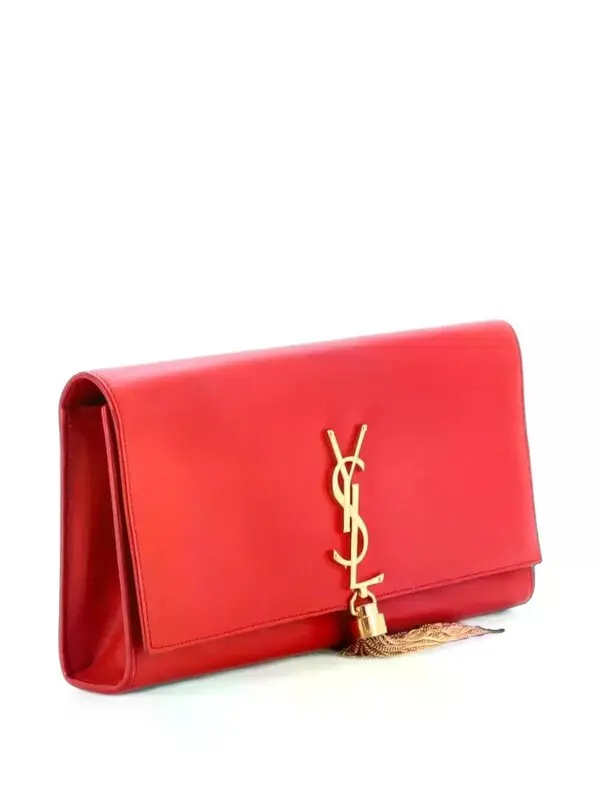 Saint Laurent Classic Monogram Tassel Leather Long Clutch Bag