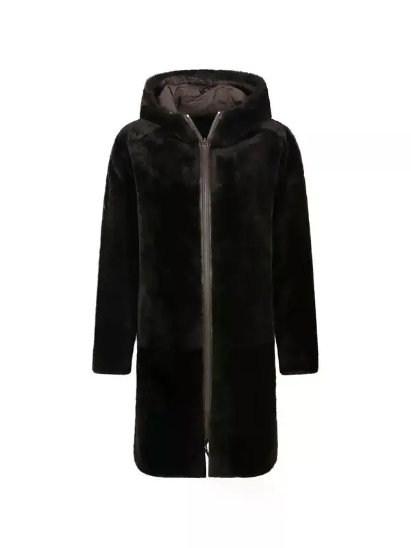 YVES SALOMON Reversible Hooded Shearling Jacket