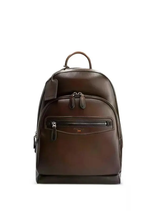 Santoni Leather Backpack - Brown