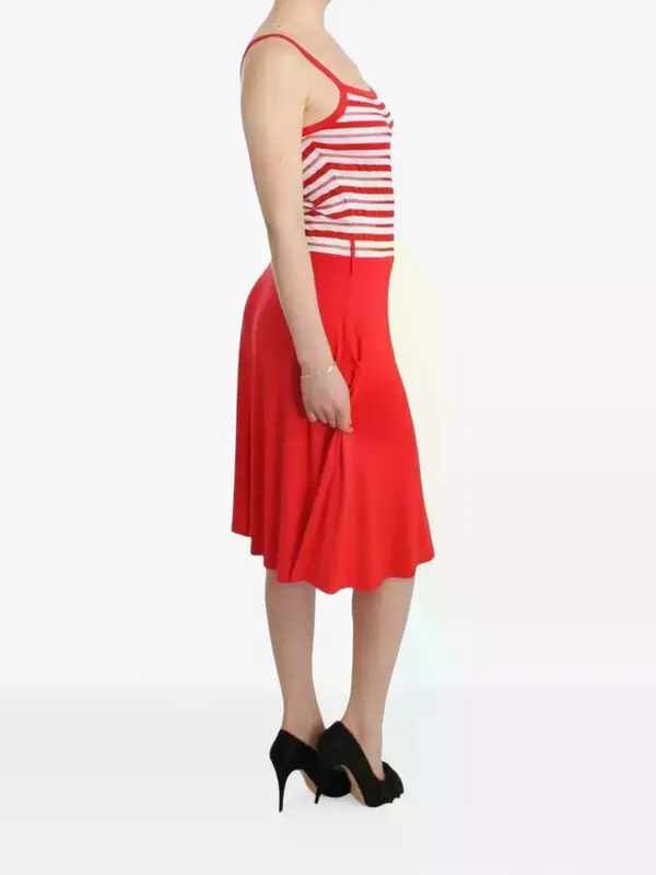 Rocco Barocco Striped A-line Midi Dress