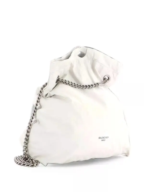 Balenciaga Crush Chain Leather Medium Tote Bag - White