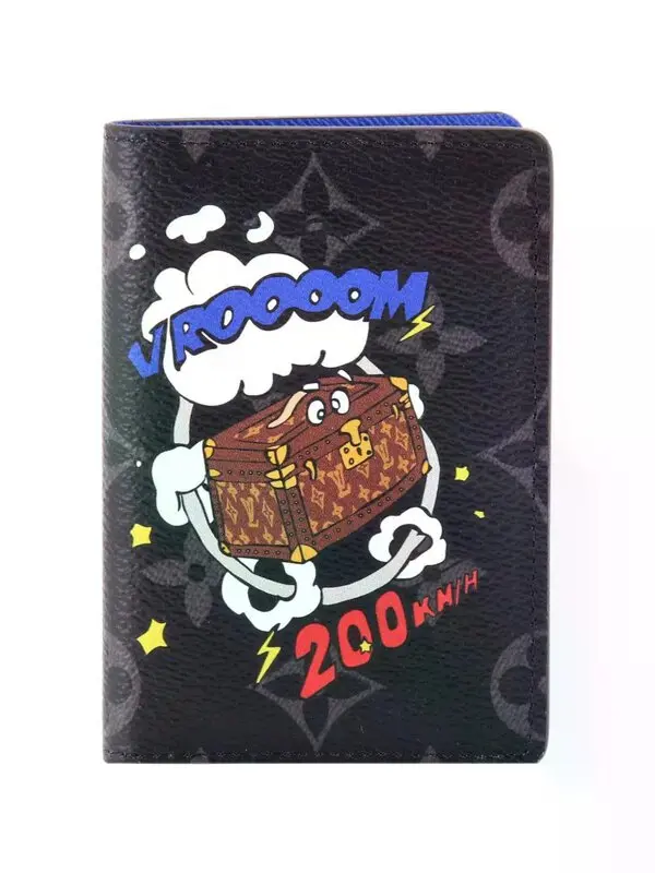 LOUIS VUITTON Pocket Organizer Comic Trunk Monogram Eclipse Canvas Small Wallets