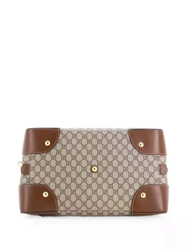 Gucci Interlocking G Patch Duffle Bag Gg Coated Canvas Medium Travel Bag