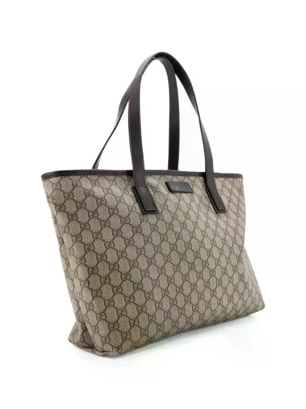 Gucci Plus Gg Coated Canvas With Leather Medium Tote Bag