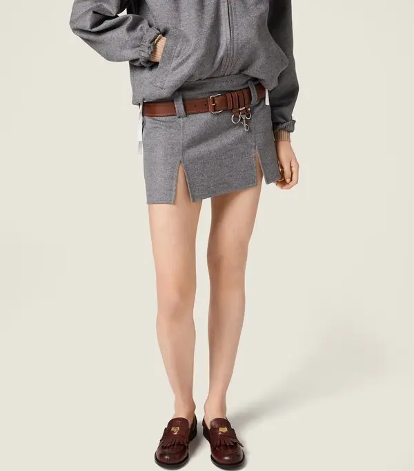 Miu Miu Wool-cashmere Mini Skirt