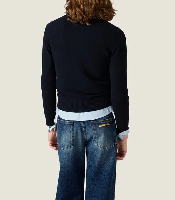Miu Miu Cashmere Check-collar Cardigan