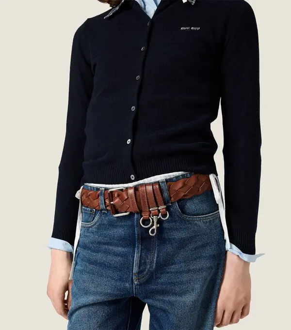 Miu Miu Cashmere Check-collar Cardigan