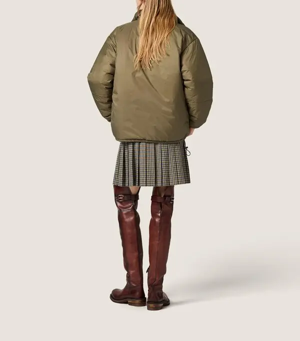 Miu Miu Ripstop Funnel-neck Puffer Jacket - Green