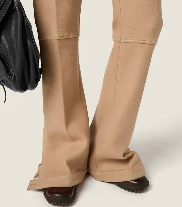 Miu Miu Wool Waxed Flare Trousers
