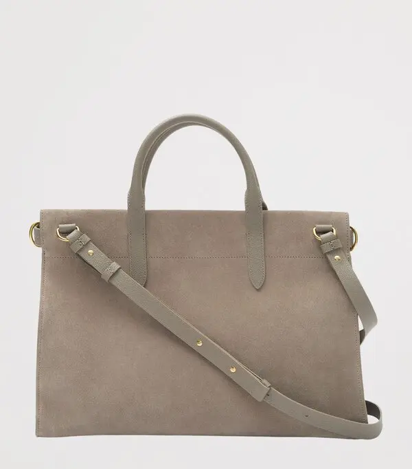 Burberry Medium Suede Cotswolds Tote Bag - Beige