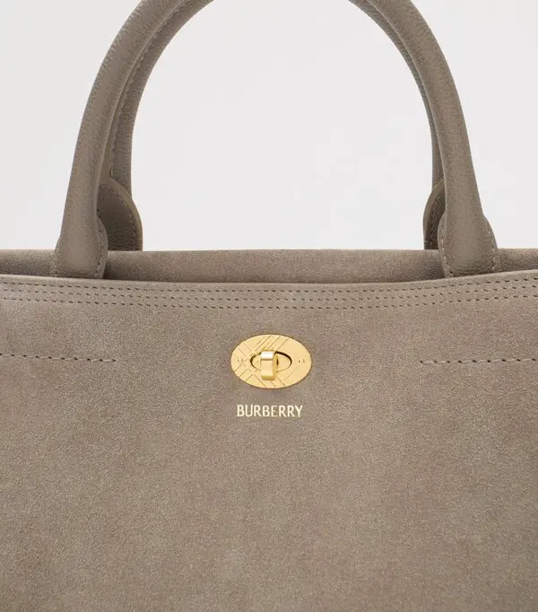Burberry Medium Suede Cotswolds Tote Bag - Beige