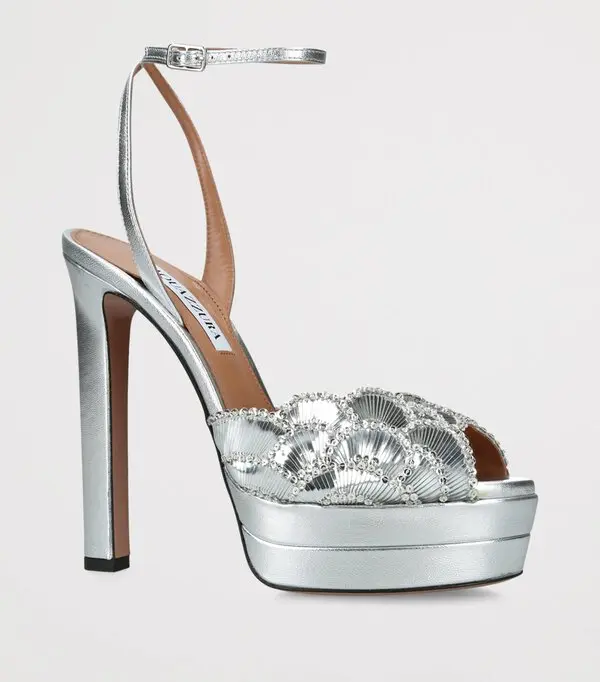 AQUAZZURA Leather Ce Soir Heeled Sandals 130