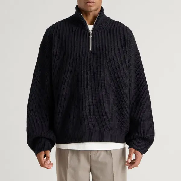 DANIEL SIMMONS Merino Knit Q-zip Jumper