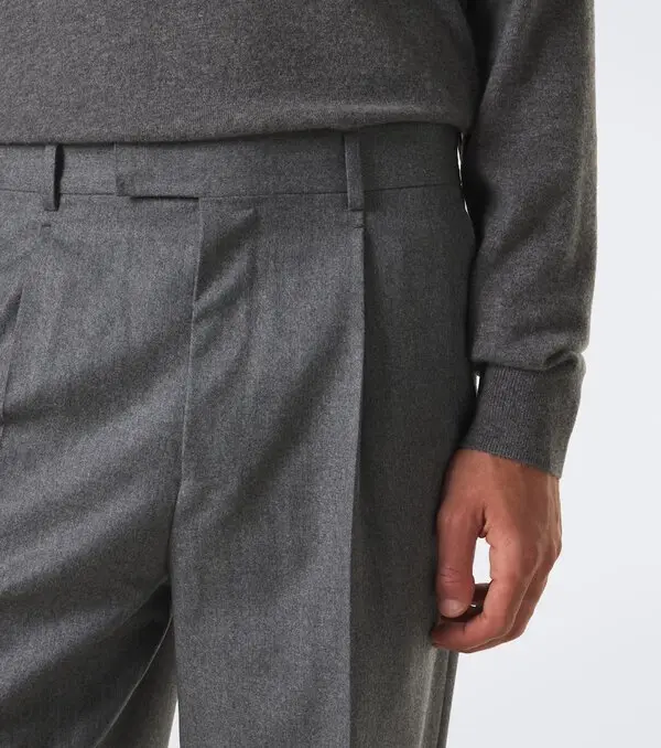Zegna Wool Flannel Straight Pants