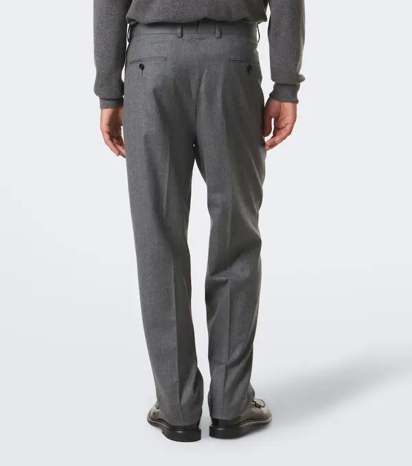 Zegna Wool Flannel Straight Pants
