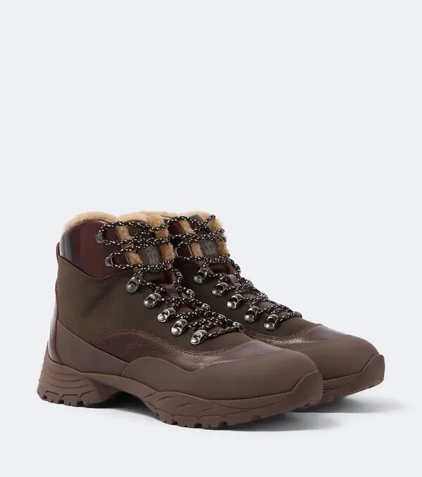 Brunello Cucinelli Shearing-lined Hiking Boots - Brown
