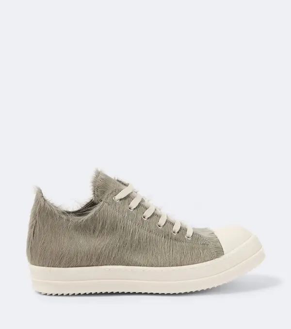 Rick Owens Low Sneaks Calf Hair Sneakers