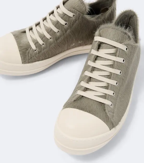 Rick Owens Low Sneaks Calf Hair Sneakers