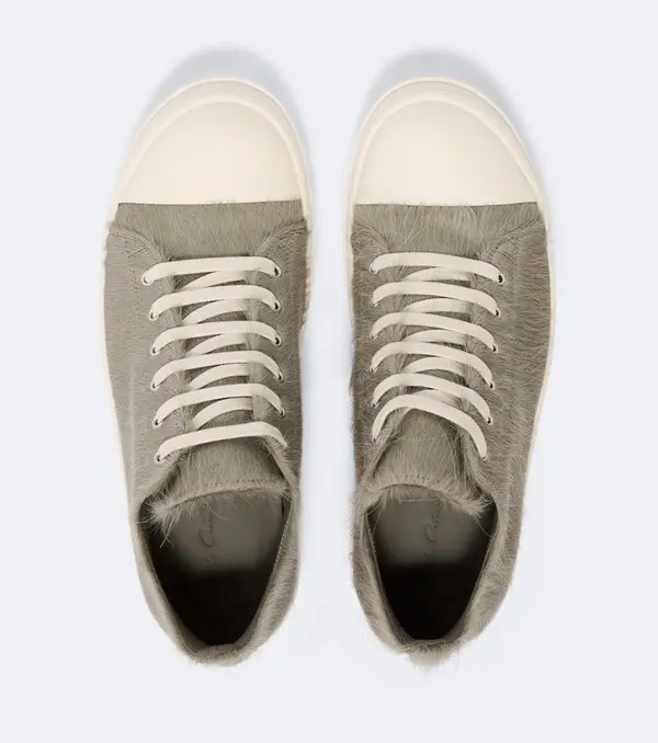 Rick Owens Low Sneaks Calf Hair Sneakers
