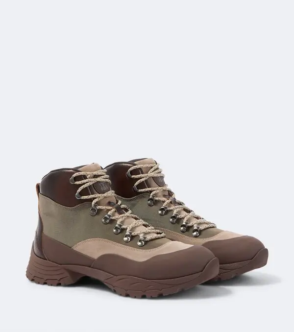 Brunello Cucinelli Leather-trimmed Hiking Boots - Multicoloured