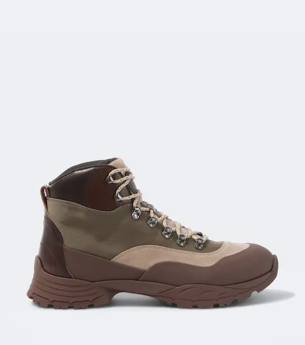 Brunello Cucinelli Leather-trimmed Hiking Boots
