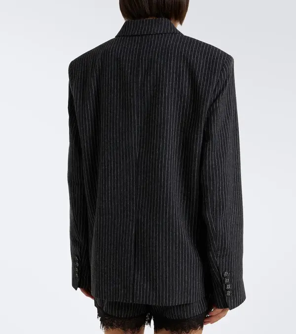 GANNI Pinstripe Flannel Blazer