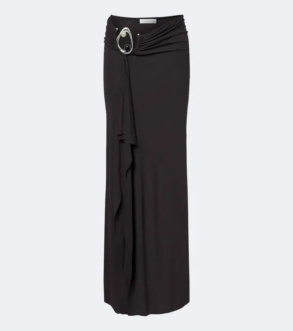 Christopher Esber Orica Crystal Gathered Jersey Maxi Skirt