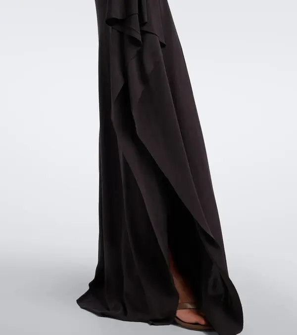 Christopher Esber Orica Crystal Gathered Jersey Maxi Skirt