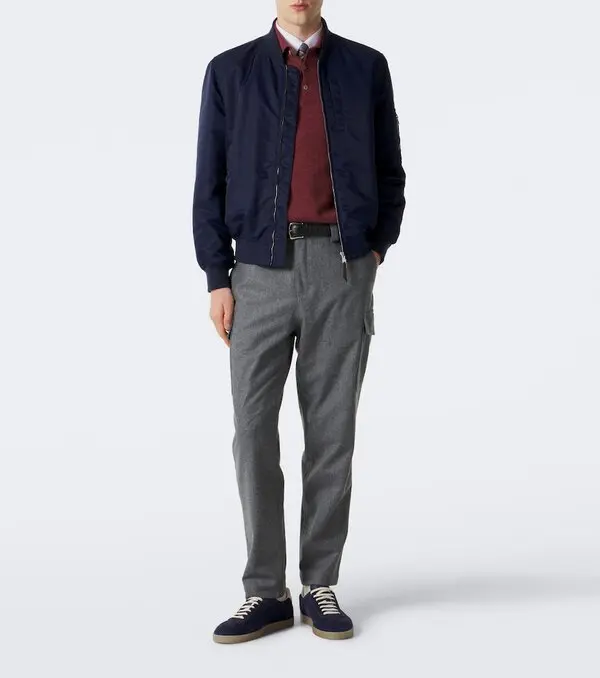 Brunello Cucinelli Cotton-trimmed Bomber Jacket