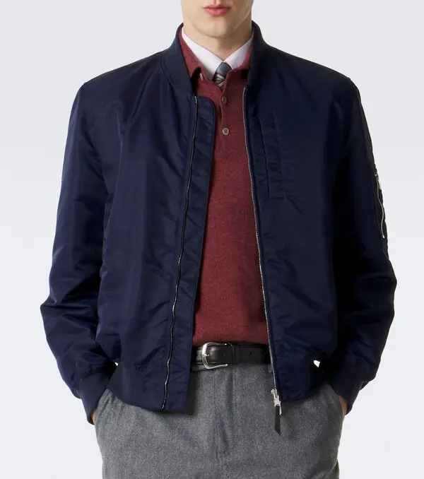 Brunello Cucinelli Cotton-trimmed Bomber Jacket