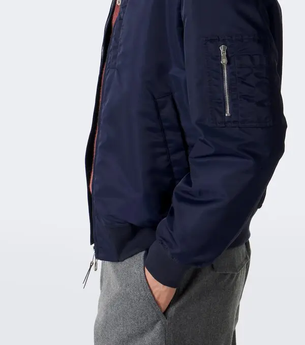 Brunello Cucinelli Cotton-trimmed Bomber Jacket