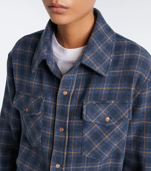 GOD'S TRUE CASHMERE Rugged Explorer Plaid Cashmere Shirt