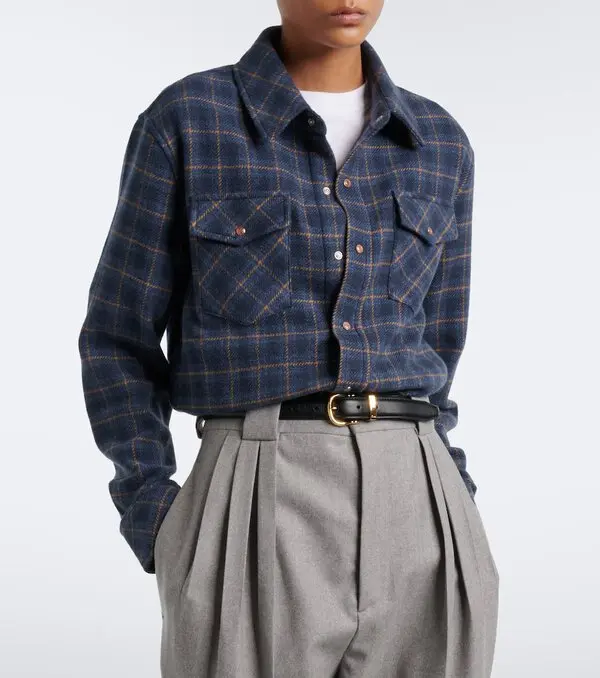 GOD'S TRUE CASHMERE Rugged Explorer Plaid Cashmere Shirt