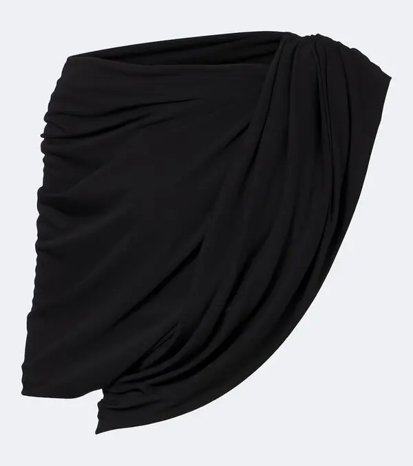 Balenciaga Draped One-shoulder Jersey Top - Black