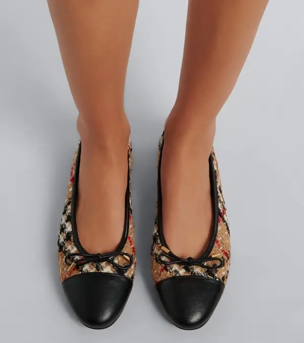 Burberry Check Boucle Ballet Flats