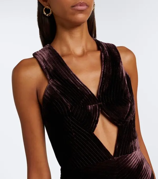 Zimmermann Valiant Cutout Draped Velvet Gown