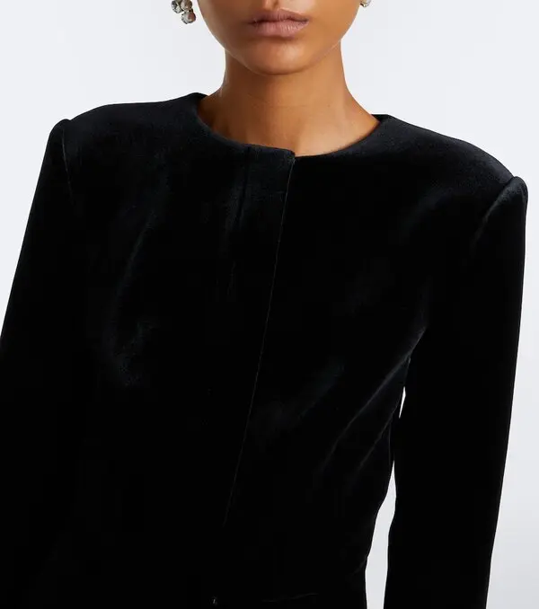 Roland Mouret Embellished Asymmetric Velvet Jacket