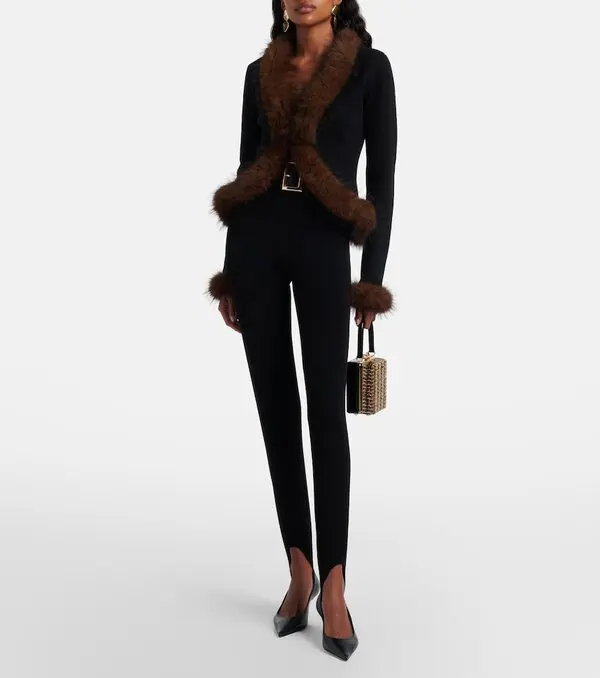 SELF-PORTRAIT Belted Stirrup Leggings