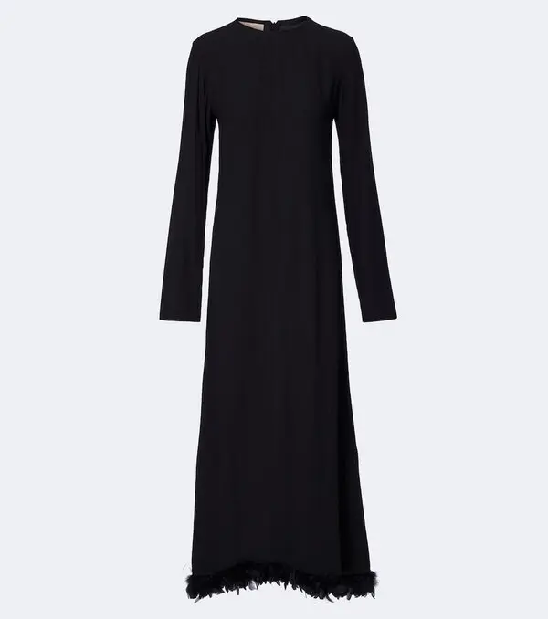 Plan C Feather-trimmed Gown