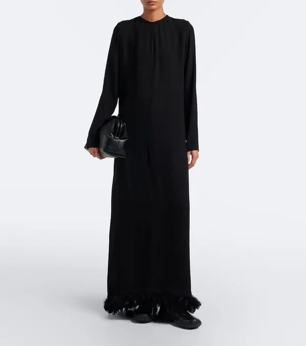 Plan C Feather-trimmed Gown