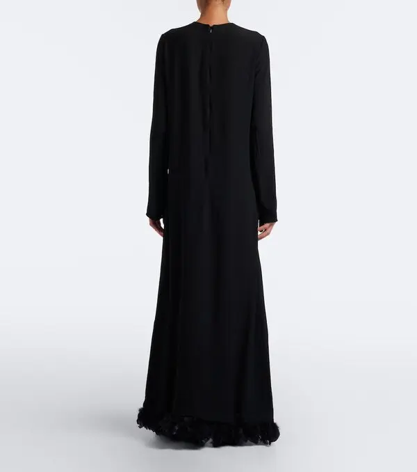 Plan C Feather-trimmed Gown