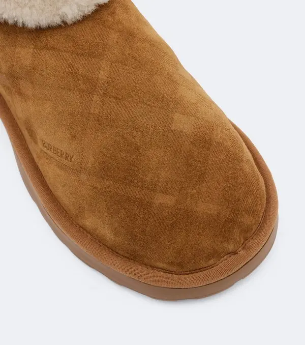 Burberry Shearling-lined Suede Ankle Boots