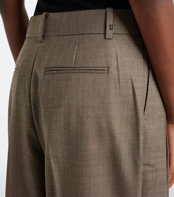 GANNI Wool-blend Wide-leg Pants