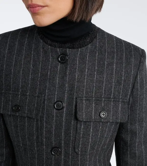NILI LOTAN Jenette Chalk Stripe Virgin Wool Jacket