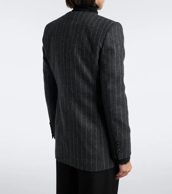 NILI LOTAN Jenette Chalk Stripe Virgin Wool Jacket