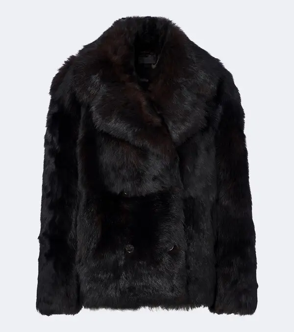 NILI LOTAN Cleophee Double-breasted Shearling Jacket
