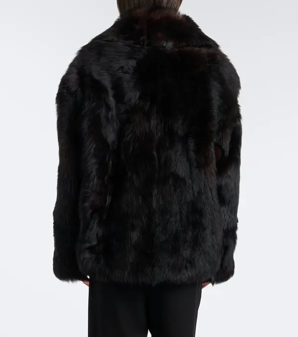 NILI LOTAN Cleophee Double-breasted Shearling Jacket