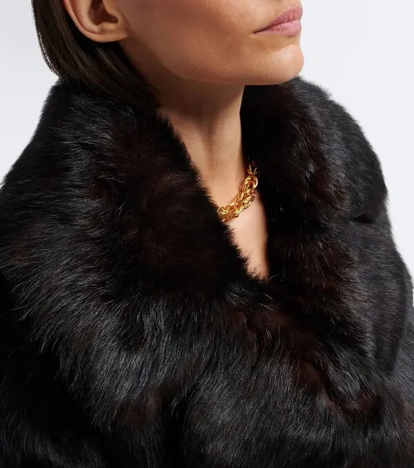 NILI LOTAN Cleophee Double-breasted Shearling Jacket