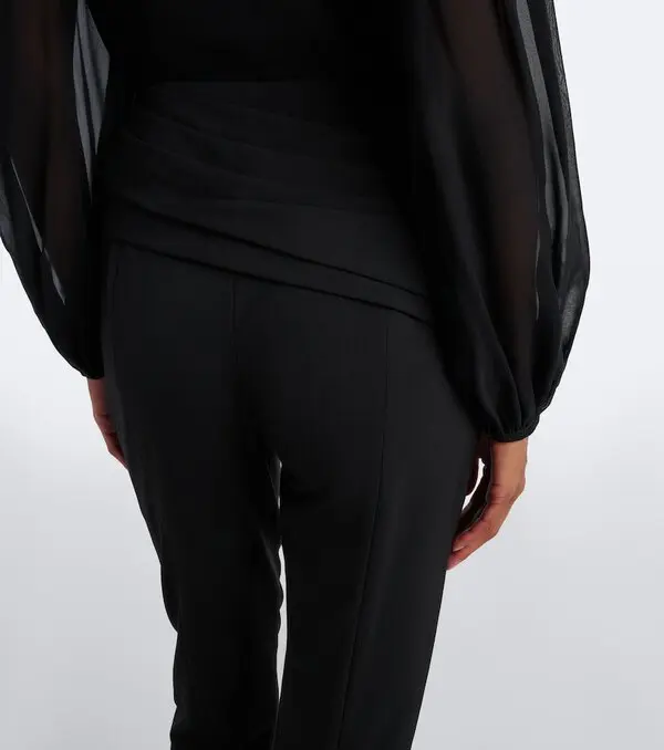 Carolina Herrera Floral-applique Wool-blend Leggings