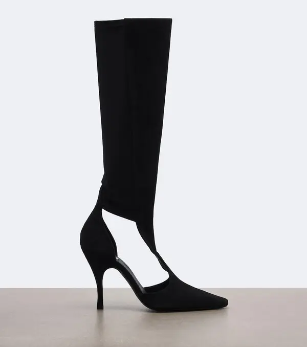 Alaïa Cut-out Suede Knee-high Boots